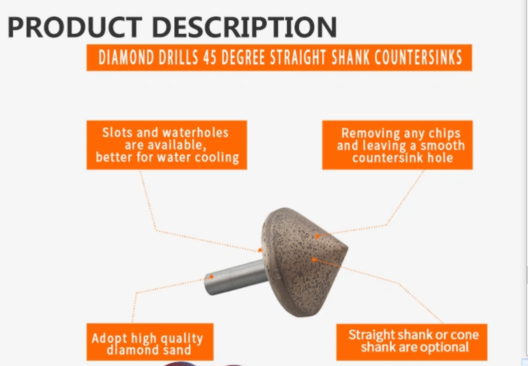 Diamond Drills 45 Degree Straight Shank Countersinks Drill Bits - Buy ...